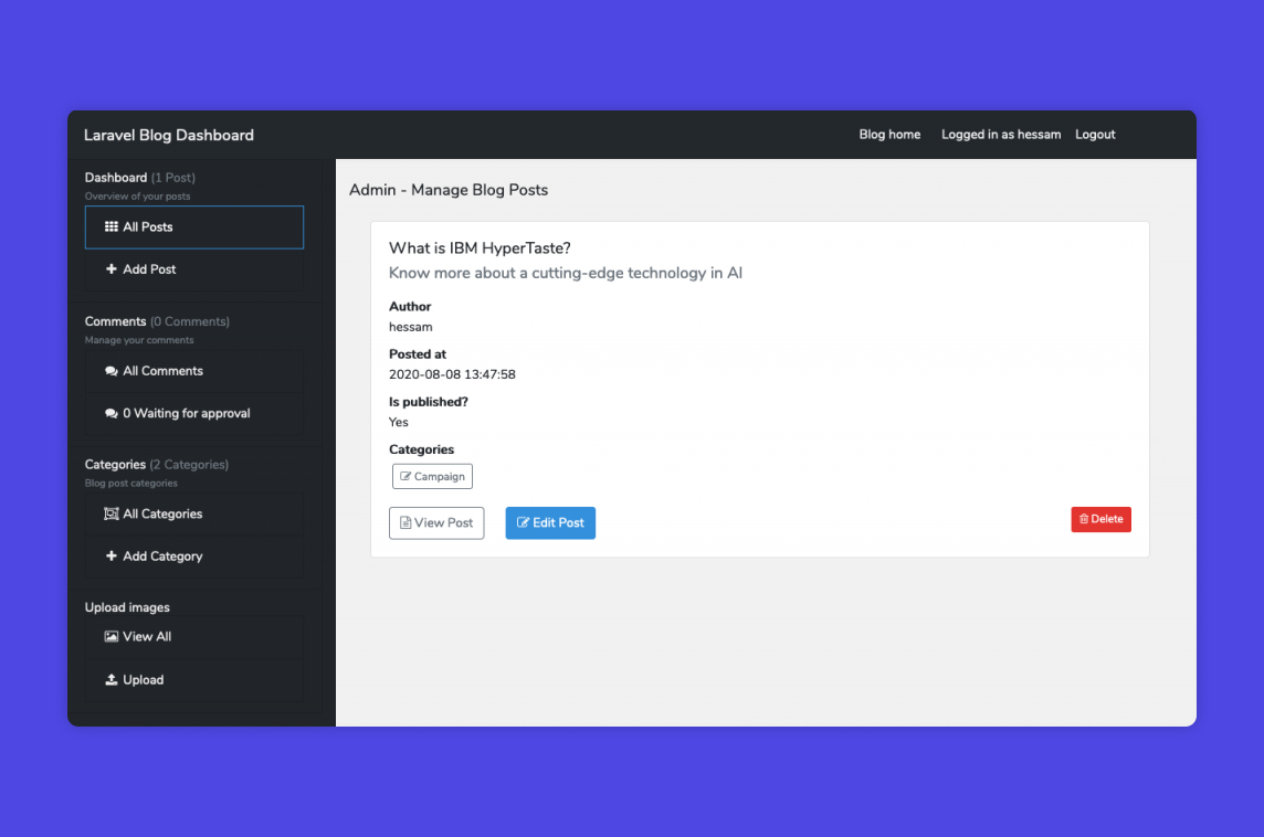 Laravel Blog Package Made With Laravel